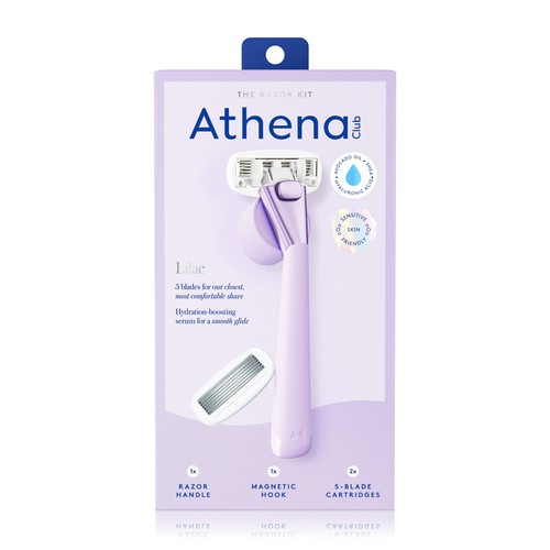 Athena Club 5-Blade Women's Razor Kit - 1 Handle, 2 Blade Refills ...