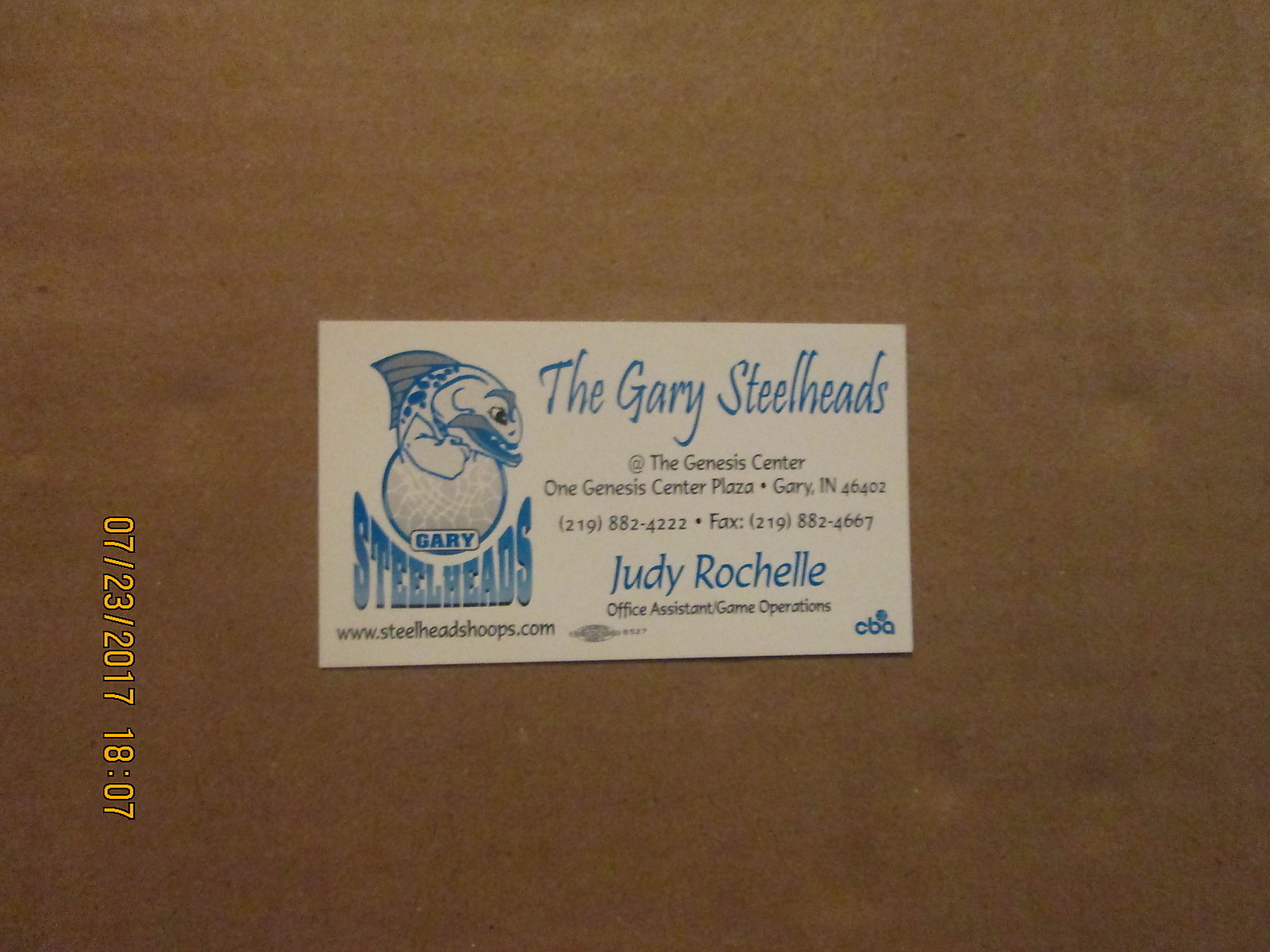 CBA The Gary Steelheads Vintage Defunct Logo Basketball Business Card ...