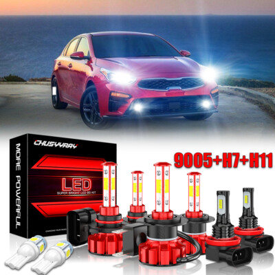 For Kia Forte 2017 2018 - combo 6000K LED Headlight Hi/Lo + Fog Light ...