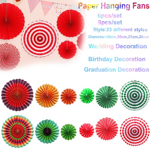 Printing Vintage Wheel Tissue Paper Hanging Fans Flower Craft Party ...