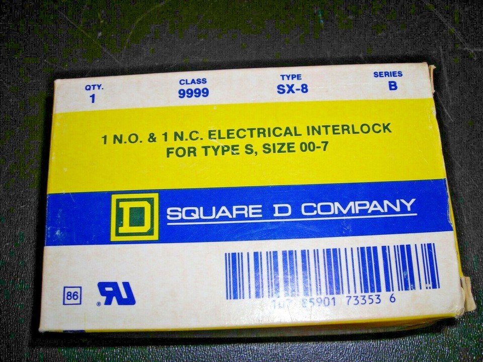 SQUARE D 9999 SX-8 ELECTRICAL INTERLOCK 9999SX-8 SIZE 00 - 7 NO NC NEW ...