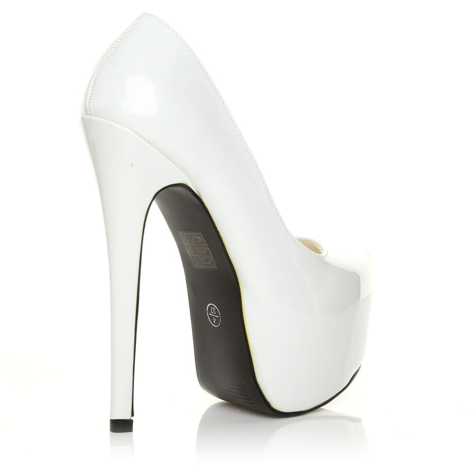 WOMENS LADIES CONCEALED PLATFORM STILETTO HIGH HEELS PARTY COURT SHOES ...