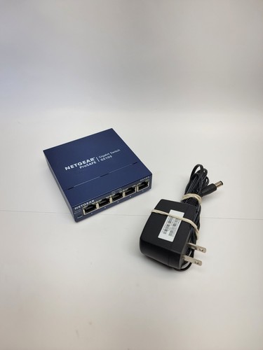 Netgear GS105 V5 Prosafe 5 Port Gigabit Switch w/ POWER ADAPTER FREE ...