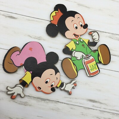Vintage Walt Disney Mickey Morty Ferdie Mouse Cardboard Wall Cutout ...