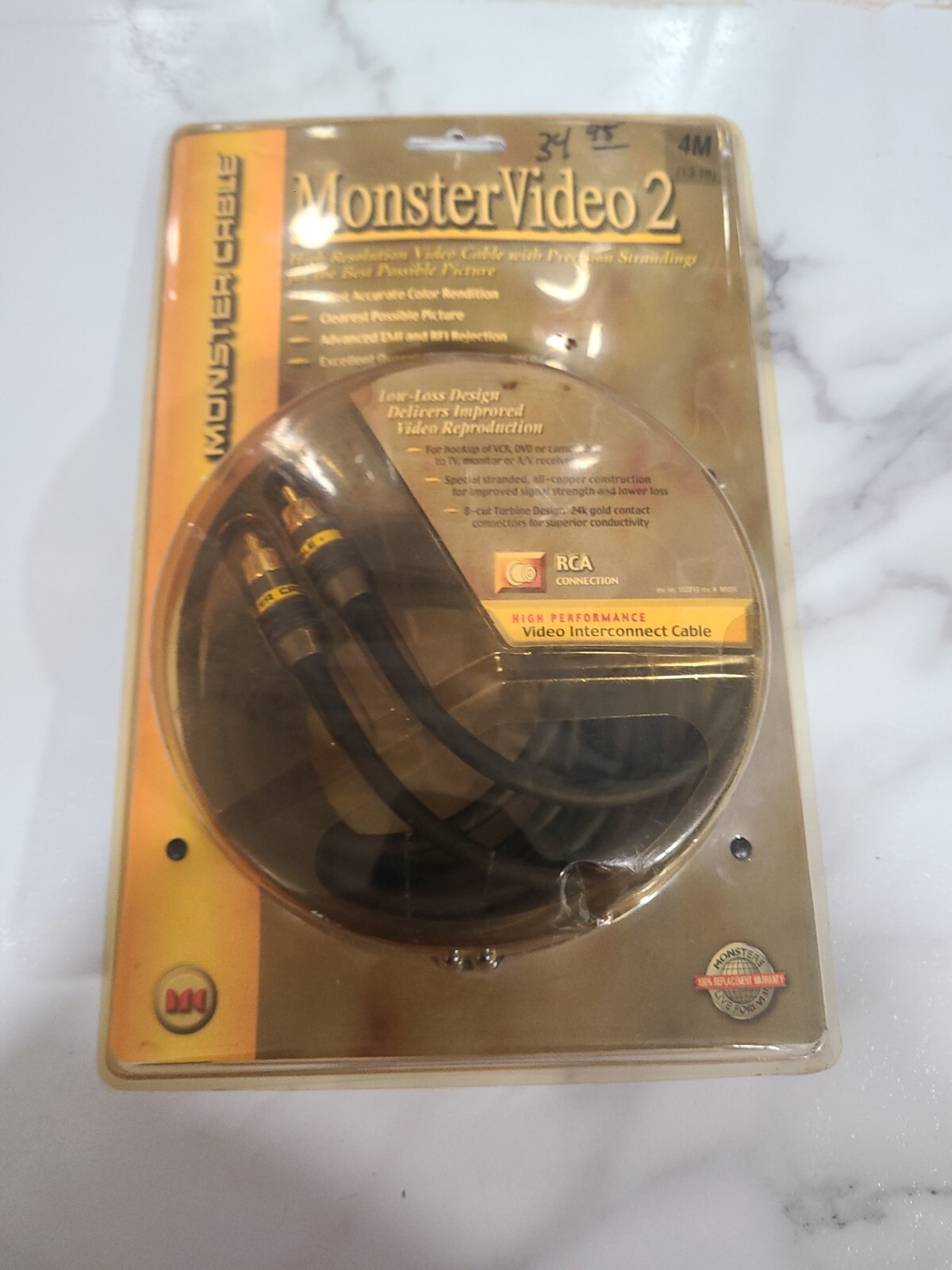 Monster Cable 4M/13.1ft RCA Composite Video Cable Monster Video 2 MV2R ...
