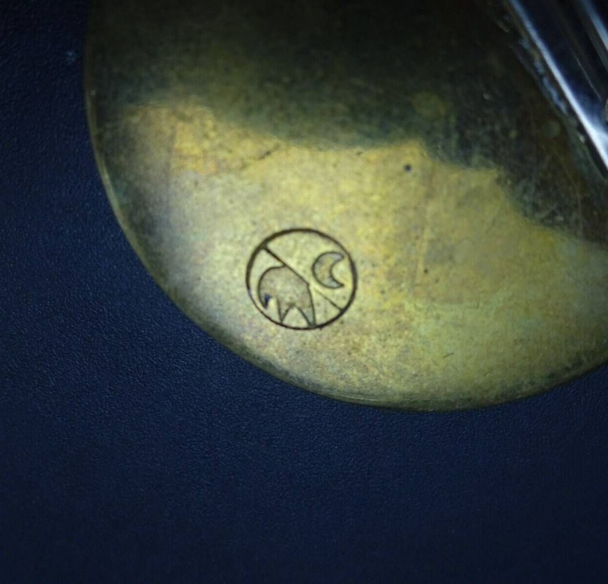 Andrew Shows & Turza Wells HAND CARVED BEAR INLAY PIN/BROOCH set in ...