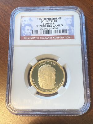 2009 S John Tyler Presidential Dollar $1 NGC PF70 Ultra Cameo | eBay