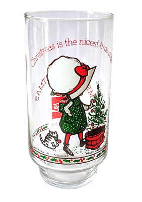 Vintage Holly Hobbie Coca Cola Christmas Vintage Drinking Glass 1970s ...