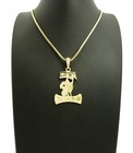 New Hip Hop Small Hypnotize Minds Pendant & 20" 2mm Box Chain 14K Gold ...