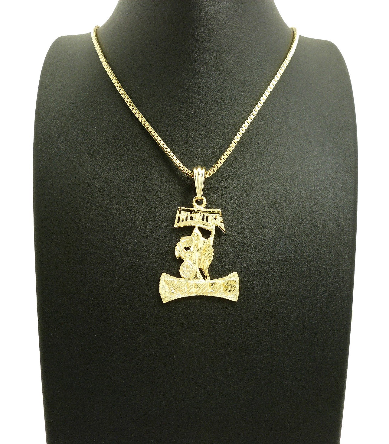 New Hip Hop Small Hypnotize Minds Pendant & 20" 2mm Box Chain 14K Gold ...