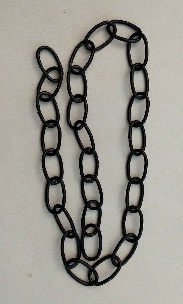 3' Black Powder Coated Steel Chain 1/8" Thick ~ 3 Foot Black Chain ...