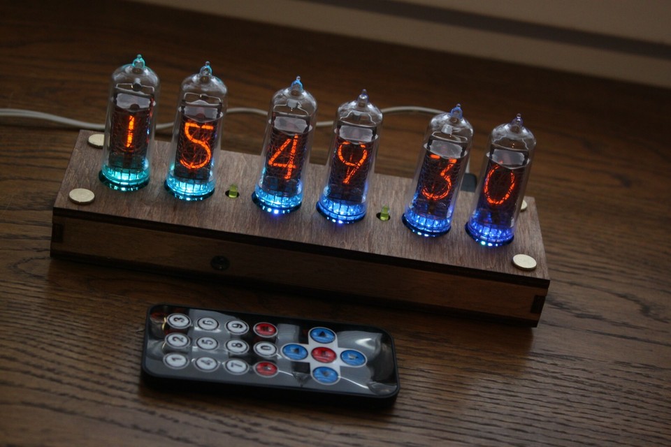 Nixie tube clock || include IN-14 tubes and plywood case || retro ...