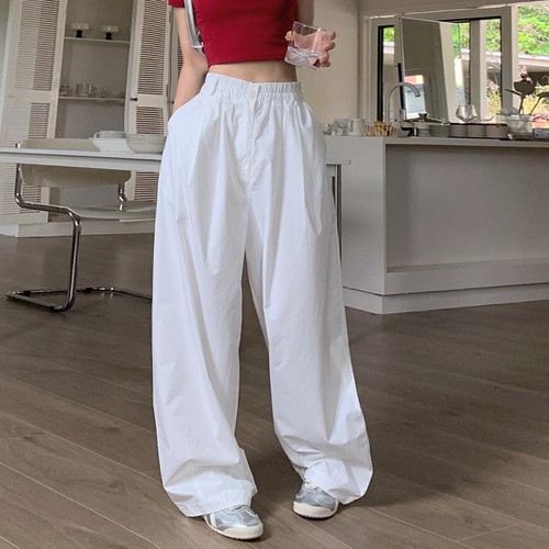 Pantalon Harem à parachute rétro blanc à taille hau``f | eBay