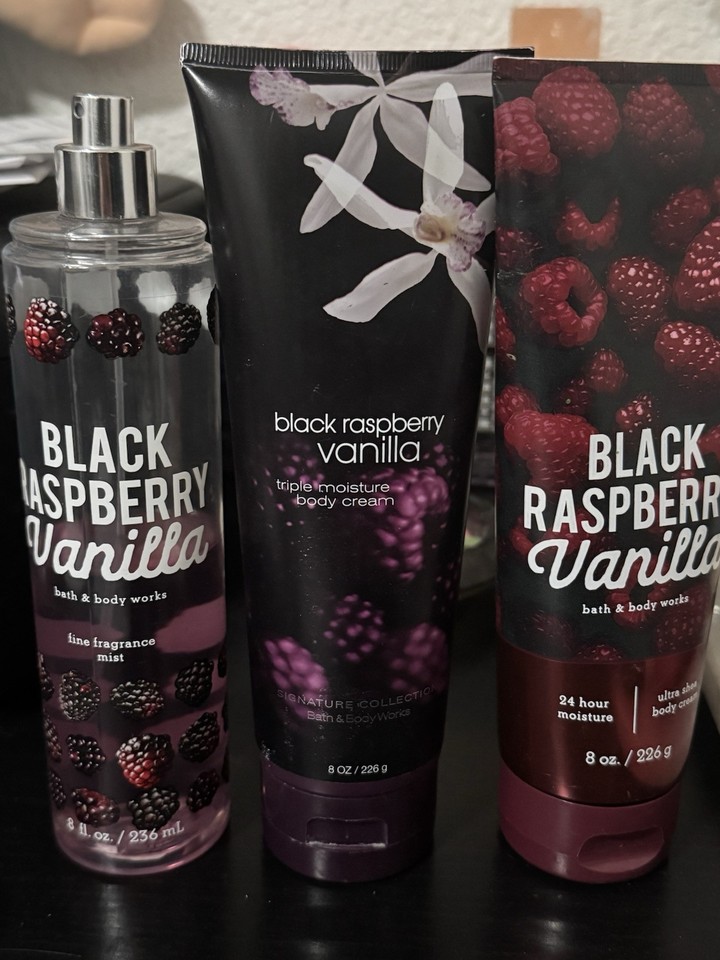 Bath and Body works Black Raspberry Vanilla Body Cream And Fine Mist 8 ...