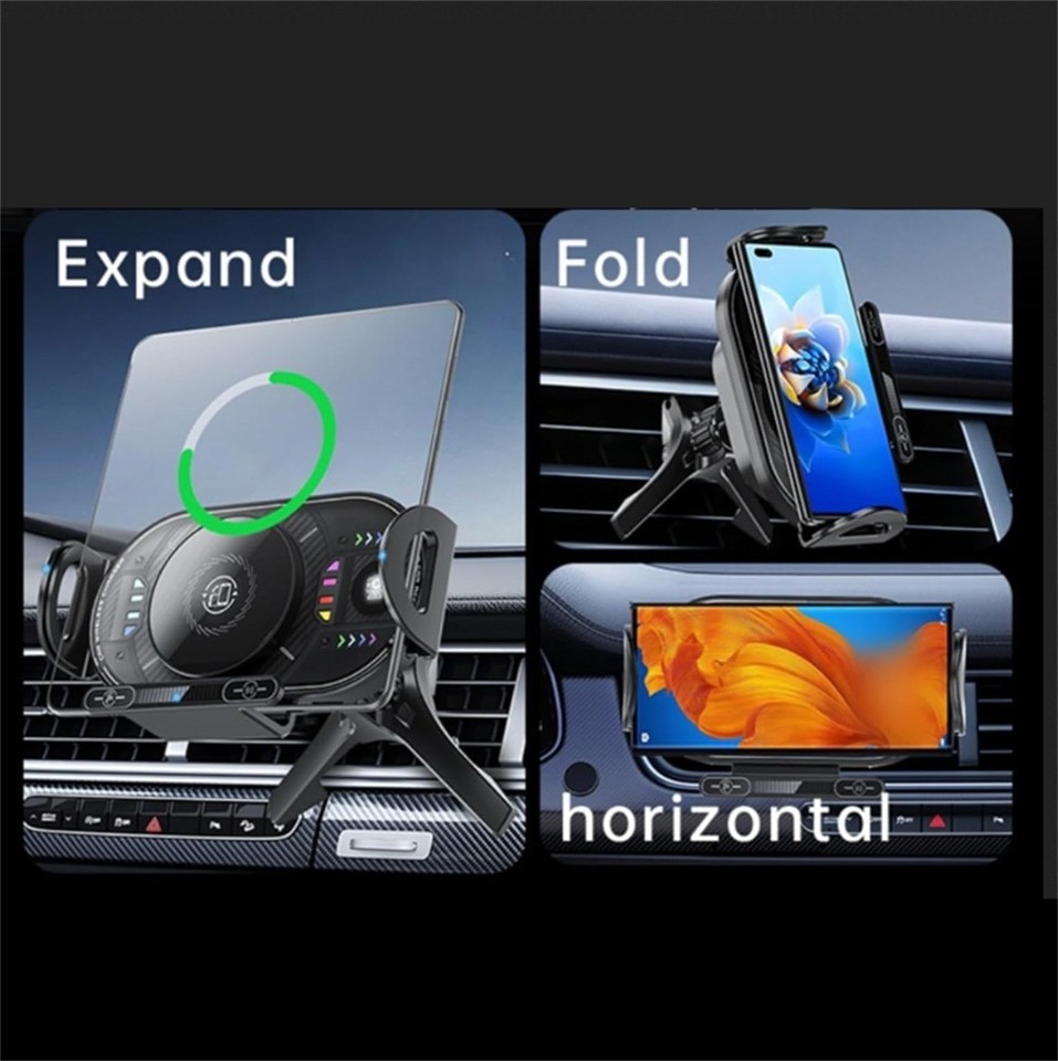 Dashboard Wireless Car Phone Charger Air Vent Mount Holder For Samsung ...