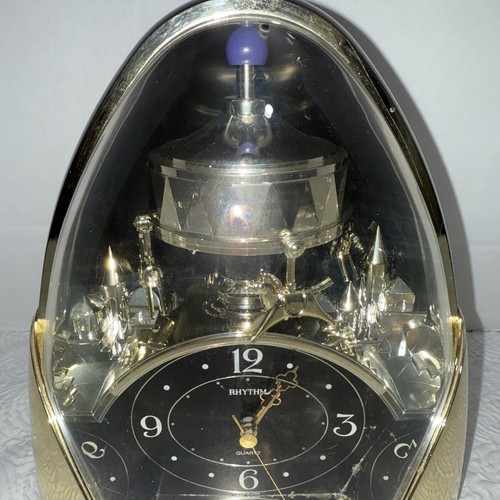 Rare Vintage Rhythm Clock Magic Motion Fantasy Japan Carousel Horses ...