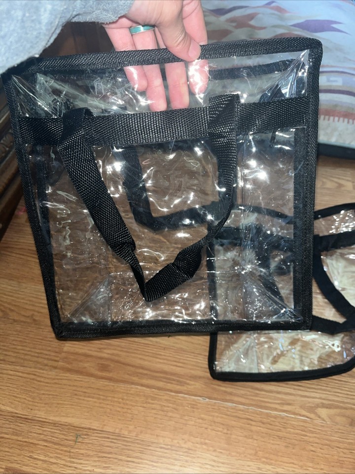 Security Event Stadium Large Transparent Tote Bag Zipper Clear Pvc Lot ...