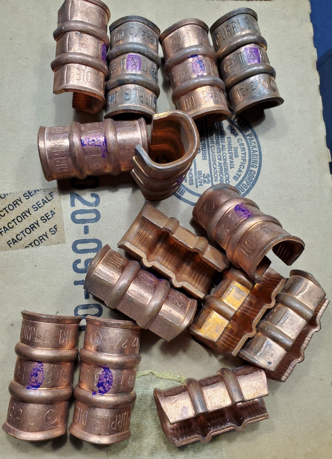 (14) Thomas & Betts C Taps, 2/0 For Max Run Wire Size, Purple C-Tap 12 ...