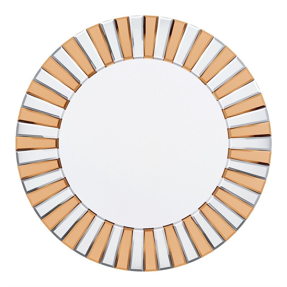 Modern Glam Circular Sunburst Wall Mirror Round 3D Accent Mirror Home ...