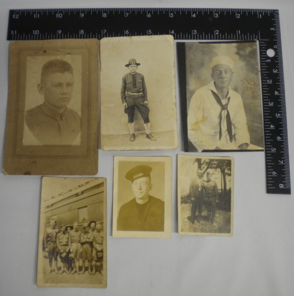 Lot of Antique Original WW1 WW2 WWI WWII Soldiers Photographs Doughboys ...