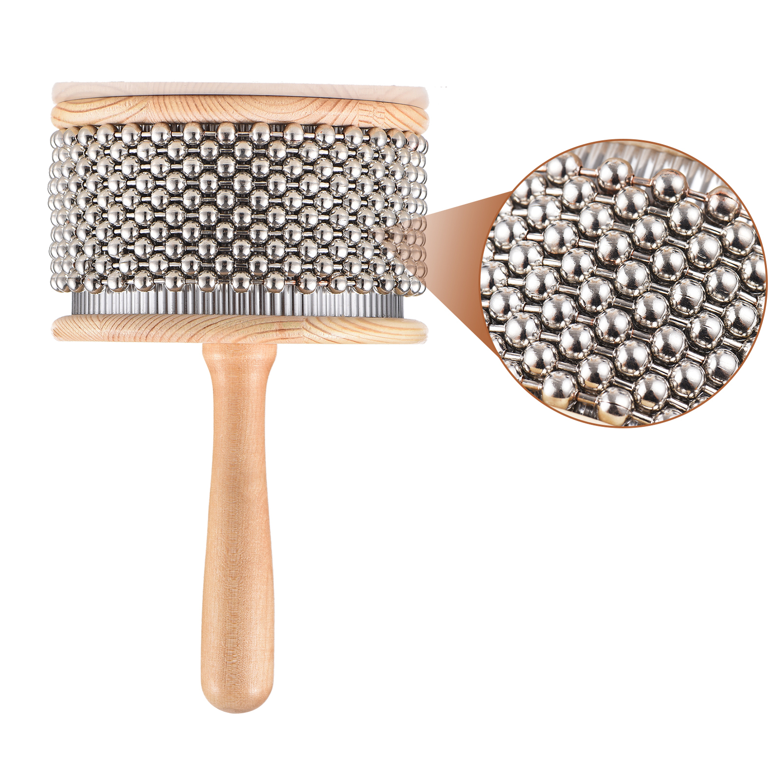 Wooden Cabasa Percussion Musical Instrument Metal Beaded & Cylinder ...