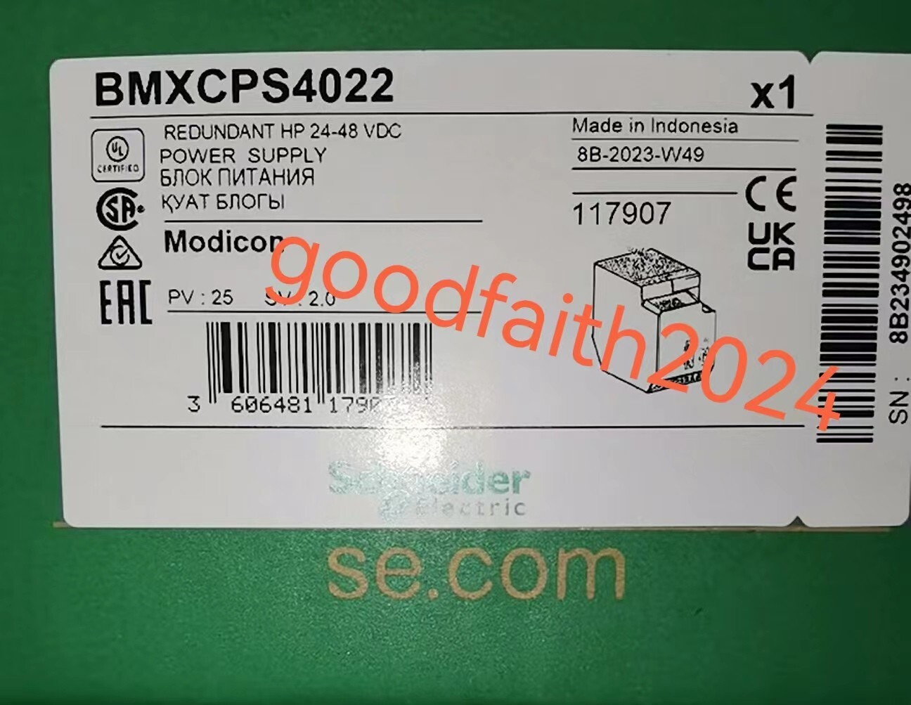 BMXCPS4022 Schneider redundant AC input regulated power module for sale ...
