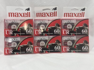 Lot Of 6 Maxwell Audio Cassette Recording Tapes UR 60 Normal Bias ...