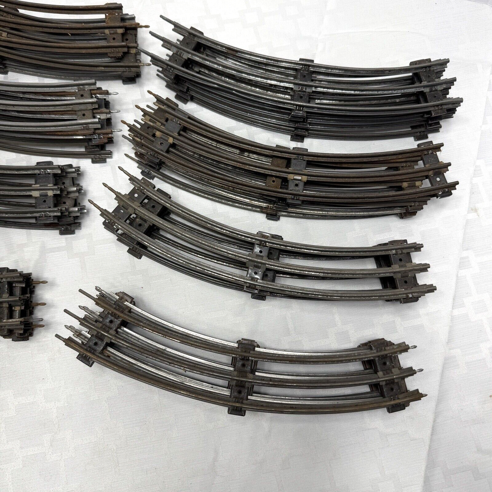 Vintage Lionel O27 Gauge Train Curved Track 40 Pcs Black Tie No 1013 9. ...