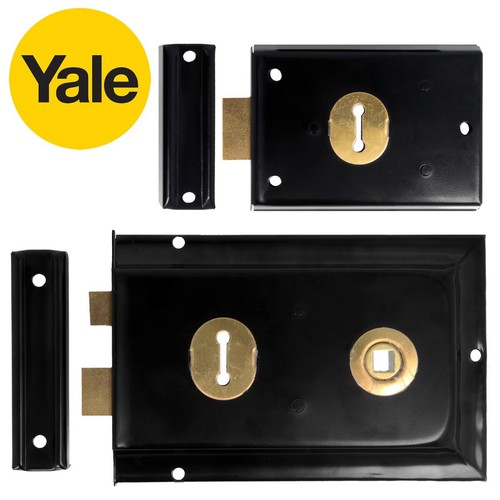 YALE RIM SASHLOCK/DEADLOCK Indoor Outdoor Shed Gate Door Black Brass ...