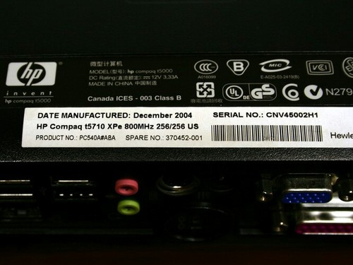 HP Compaq t5710 256MB Thin Client - Black/Silver (PC540A) for sale ...