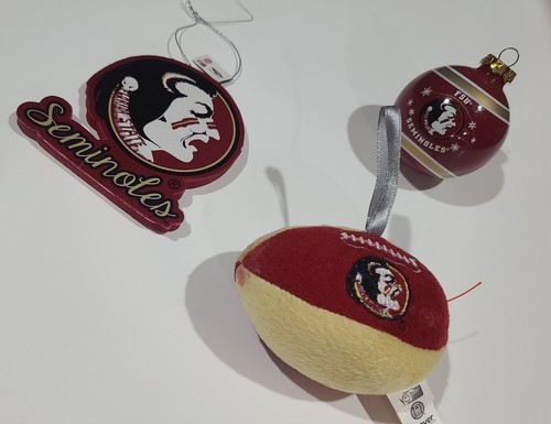 Lot of 3 FSU Florida State University Seminoles Christmas Ornaments. | eBay
