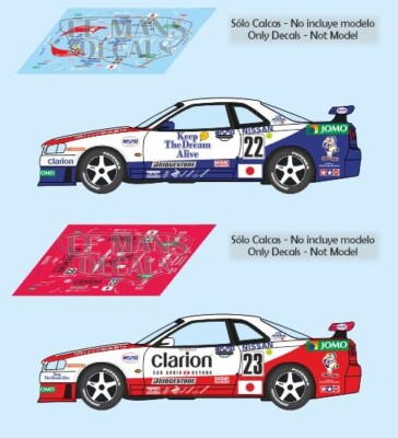 Decals Nissan Skyline R33 Le Mans 1995 1:32 1:24 1:43 1:18 64 87 GTR ...