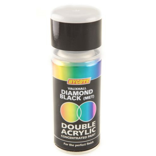 Hycote Vauxhall Diamond Black Metallic 150ml Double Acrylic Spray Paint ...
