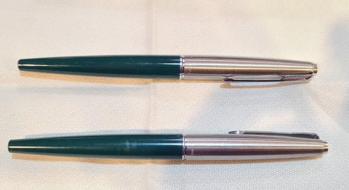 Vintage Parker 45 Special Fountain & Ball Point Pen Set Green Capsule ...