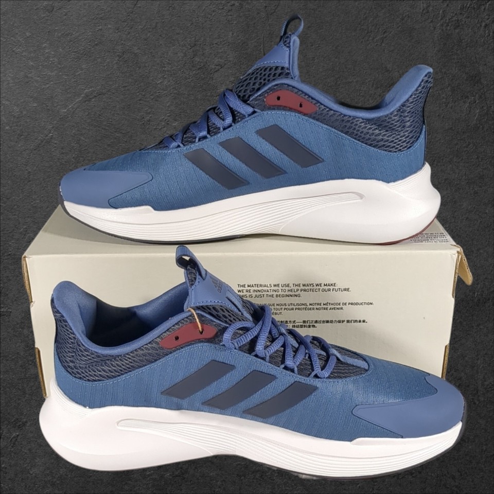 Adidas AlphaEdge Plus Sneakers Men's 8.5 Blue Navy Red Running Shoes ...