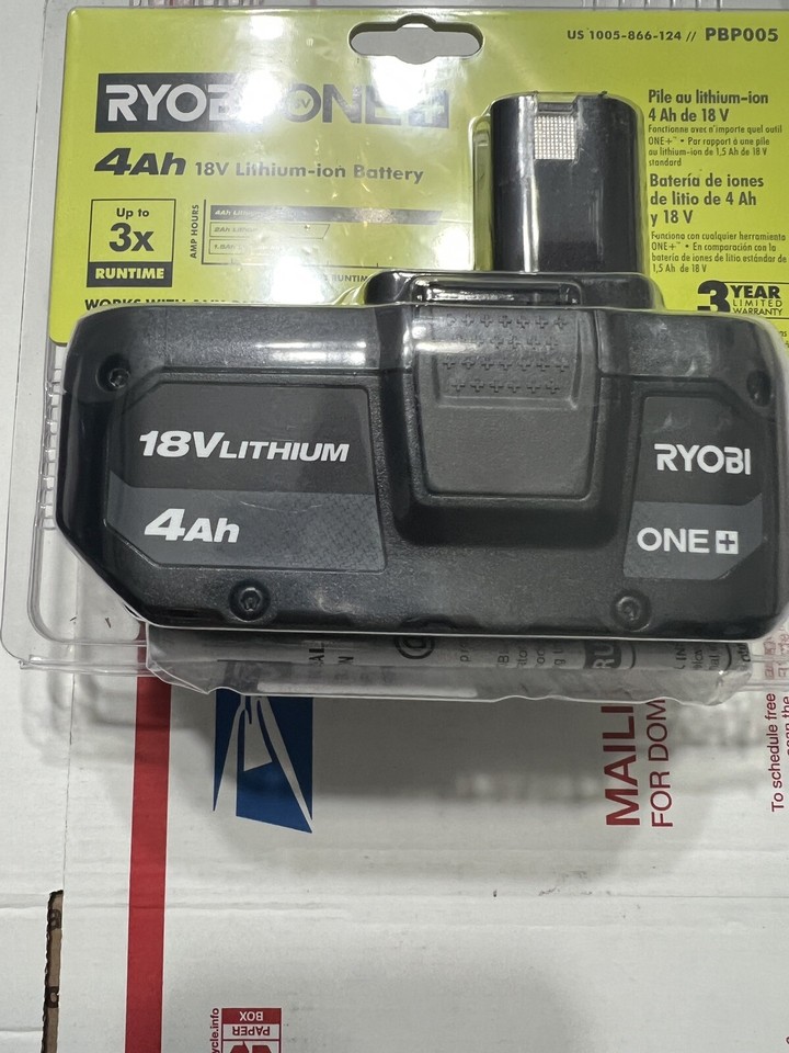 Ryobi PBP005 18V ONE+ 4.0 Ah Battery - Black 33287195121| eBay