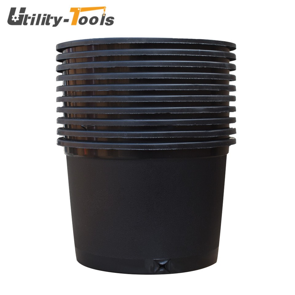 10X 5gallon Squat Heavy Duty Premium Plastic Nursery Plant Container ...