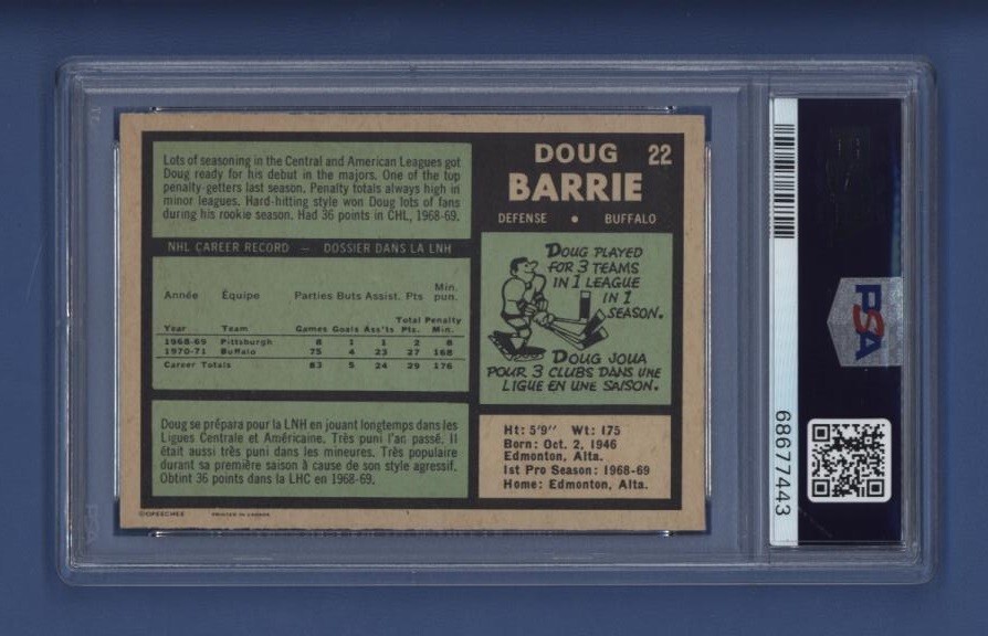 1971-72 O-Pee-Chee - #22 Doug Barrie (RC) for sale online | eBay