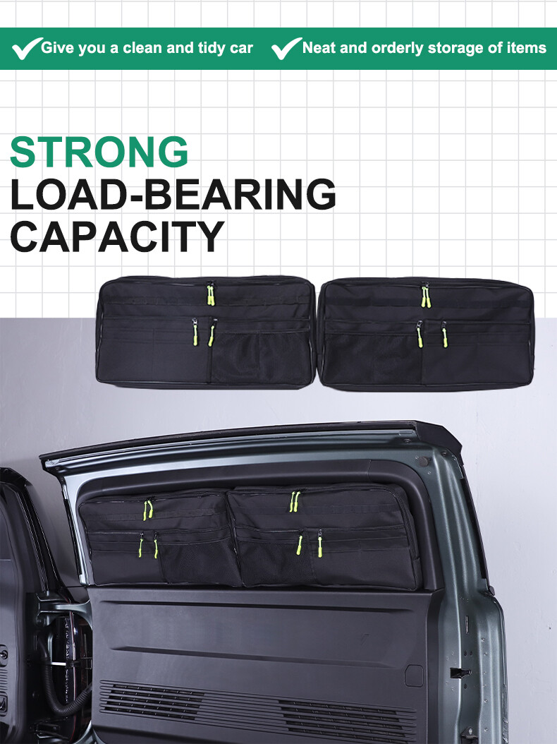 2PCS Black Tailgate Multifunctional Storage Bag Fits For Hummer EV SUV ...