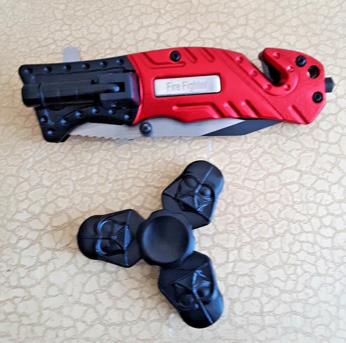 Firefighter FireMan Rescue Pocket Knife w Seat Belt Cutter Glass ...