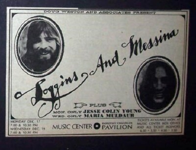 Loggins & Messina Maria Muldaur Jesse Colin Young 1973 Sm Poster Type ...