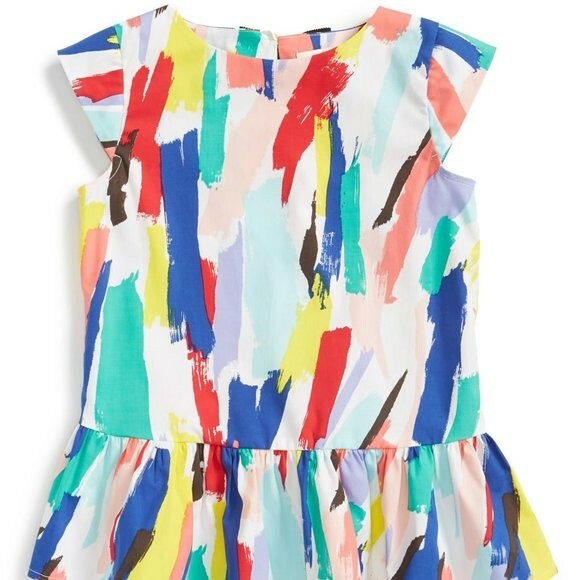 NWT kate spade girls' peplum top~SIZE:XL(164/14y)~brush stroke print | eBay