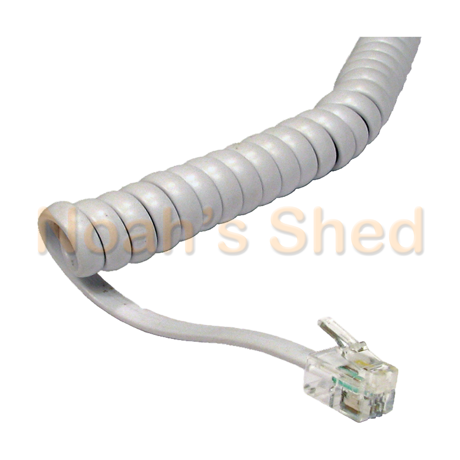 20 x 4.5 Metre Light Grey Telephone Spiral Phone Handset Curly Cord ...