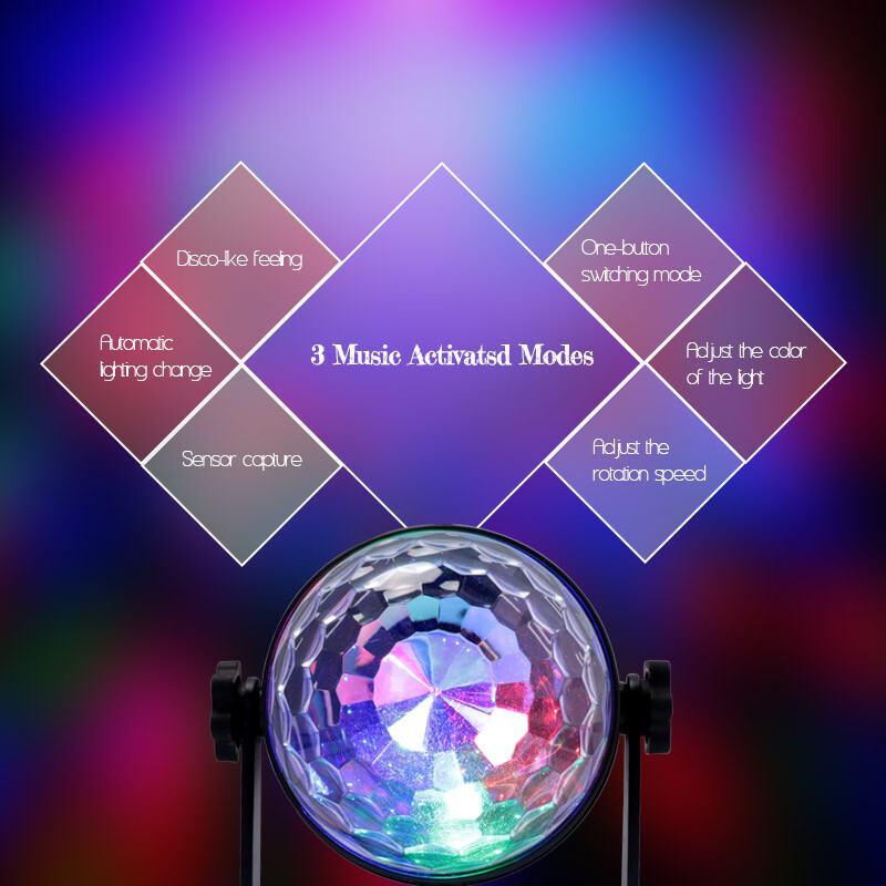 LED Stage Ball Night Light Projector Ocean Sky Xmas Party Birthday Lamp ...
