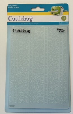 New Cuttlebug Bug HOLLY RIBBONS Embossing Folder Provo Craft | eBay