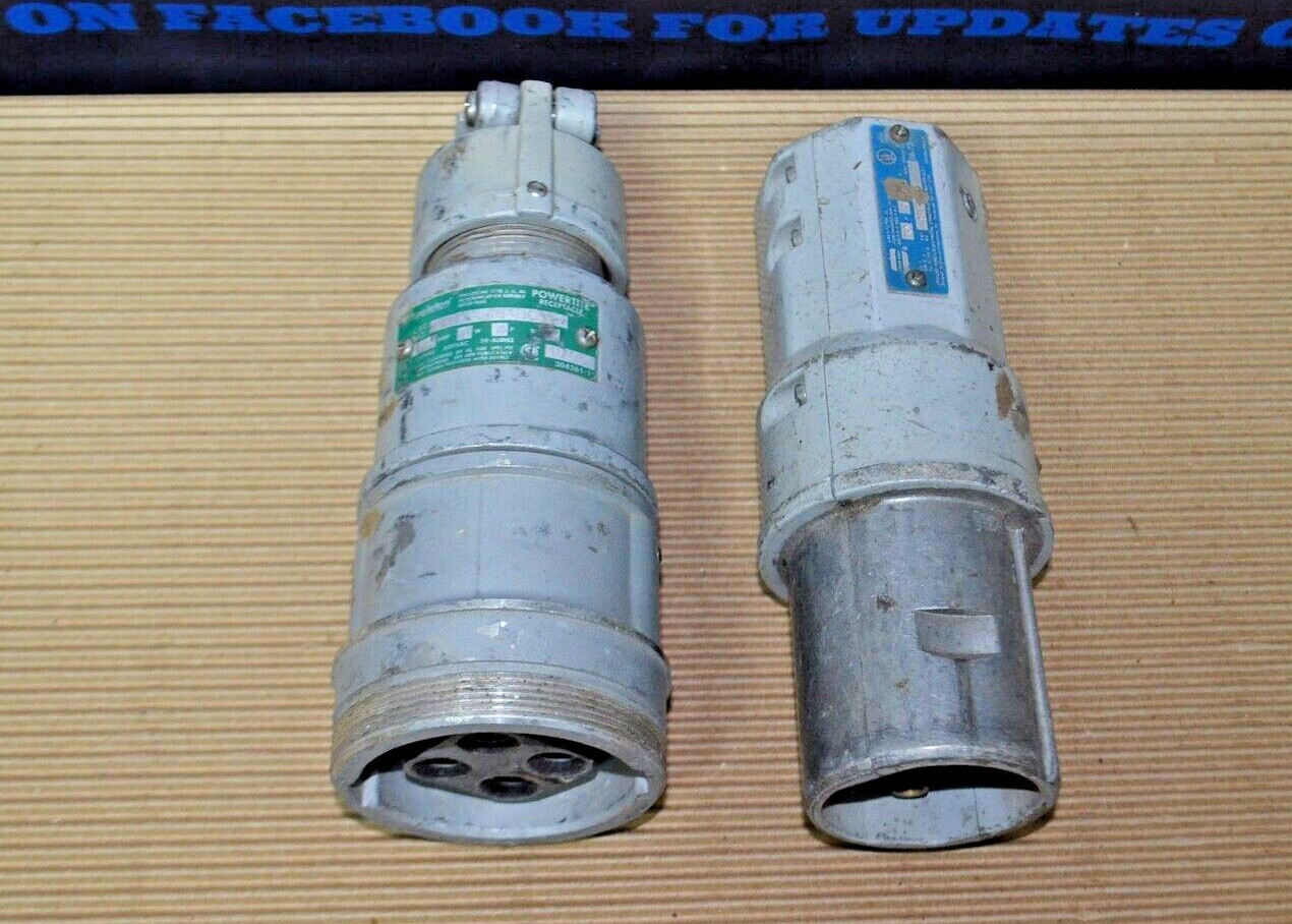 APPLETON ARC6034 & CROUSE HINDS APJ 6485 60A 3W 4P POWERTITE PLUG FREE ...