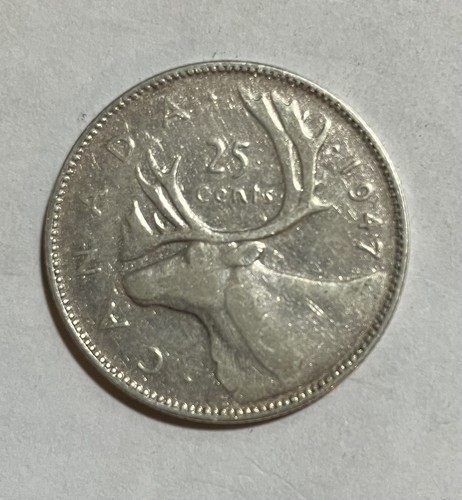 1947 Canada Silver 25 Cents - Plain | eBay