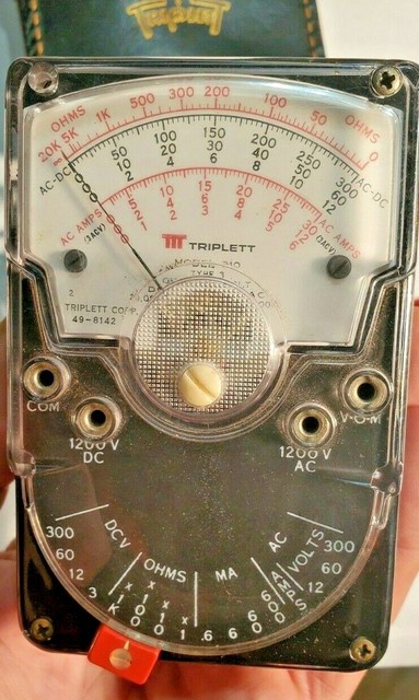 Triplett Model 310 Type 3 Volt Ohm Meter Original Case and Leads for ...