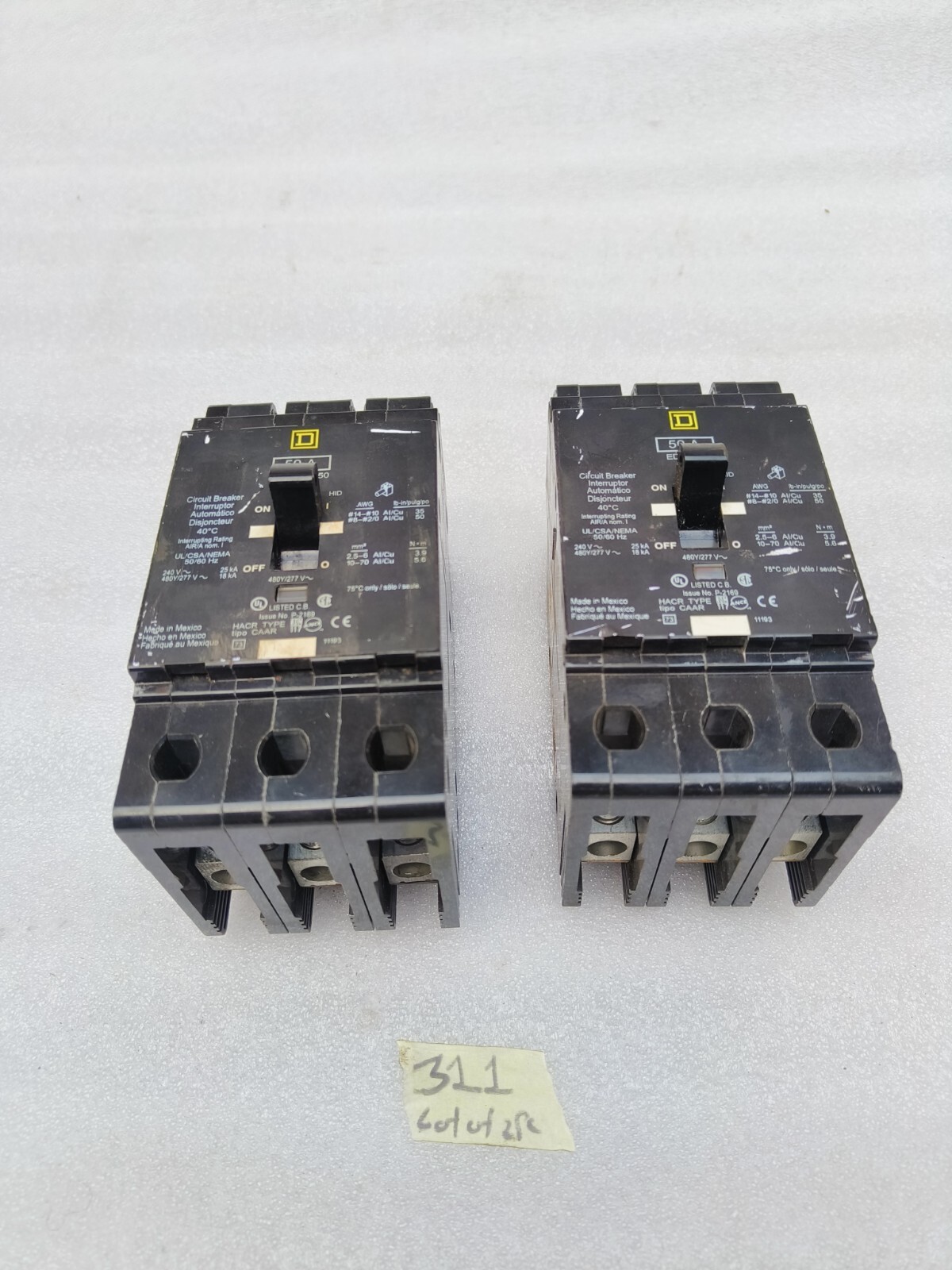SQUARE D EDB34050 Mini Circuit Breaker E-Frame(LOT OF 2PC) | eBay