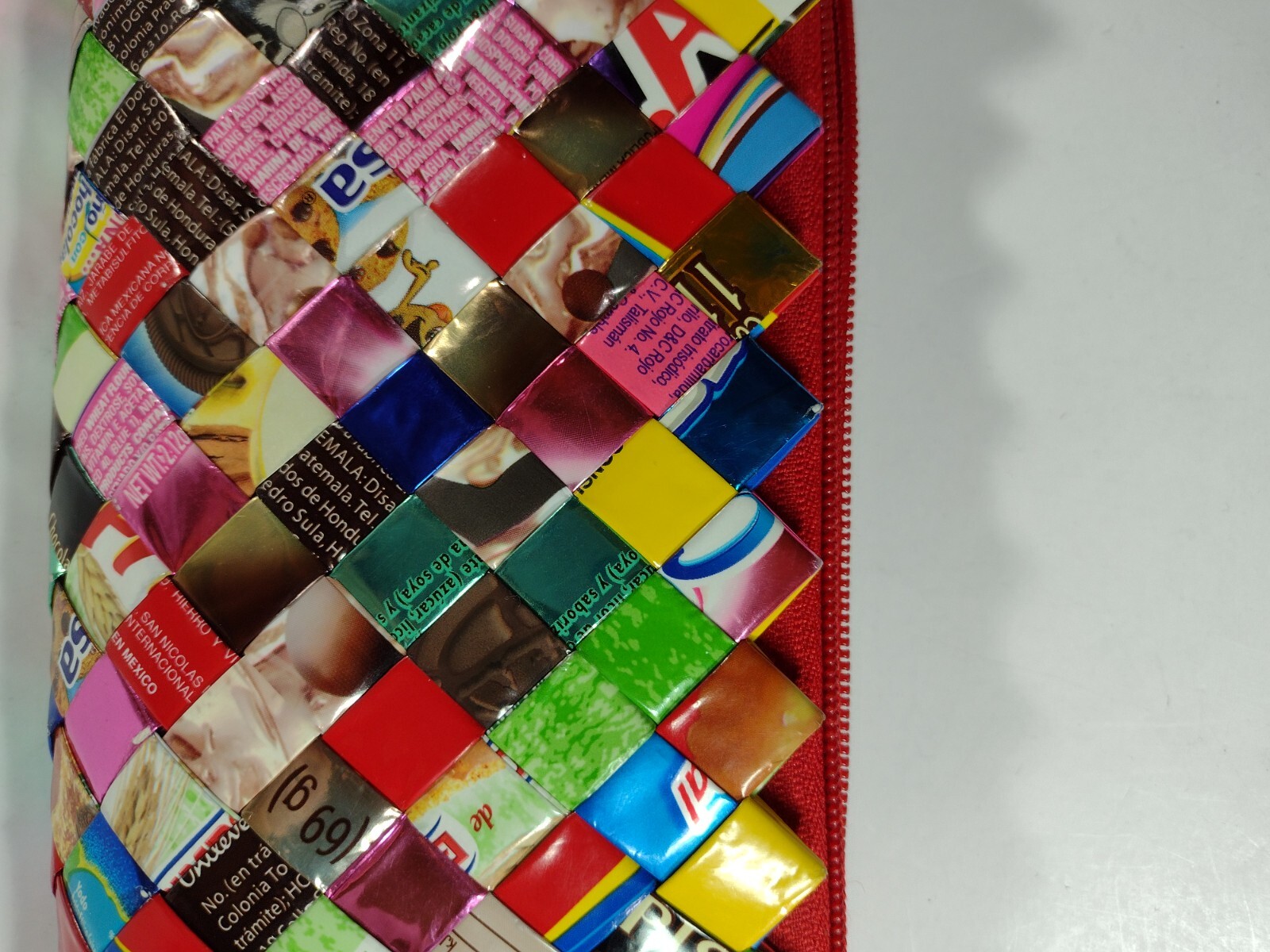 Handmade Bright and Colorful Upcycled Recycled Wrapper Woven Purse ...